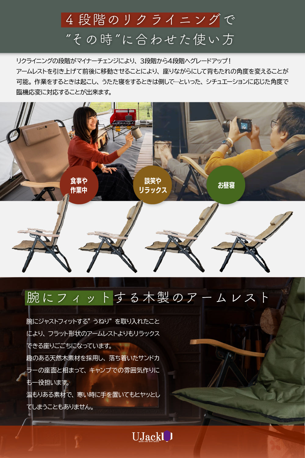 【9thロット】難燃リクライニングローチェア クッションマット＆ヘッドレスト＆収納ケース付き – UJack online 公式ストア