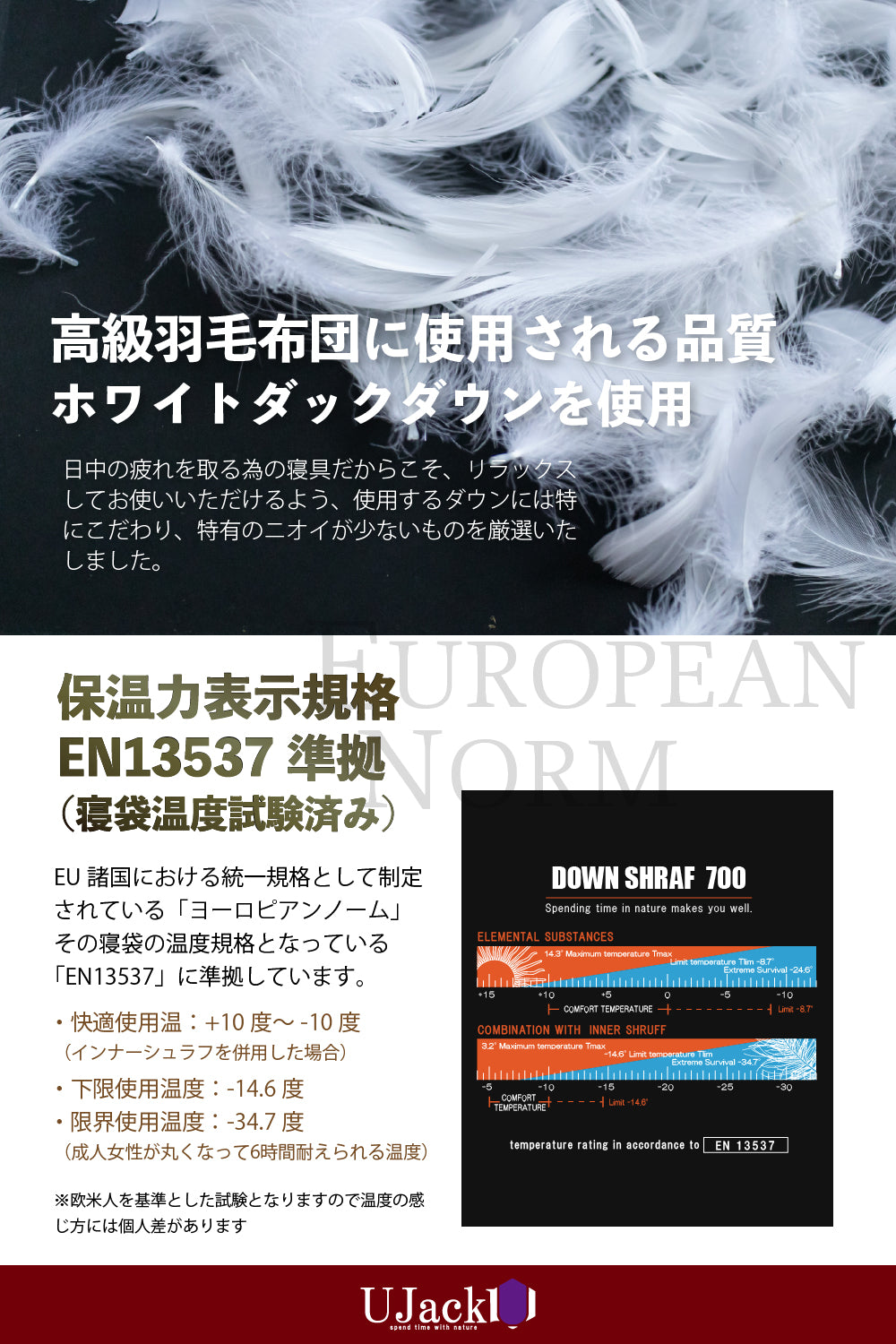 ワイドダウンシュラフ 700 オールシーズン対応 手穴付き 連結可能 最低使用温度 -14.6度 インナーシュラフセット 巨漢シュラフ – UJack online 公式ストア