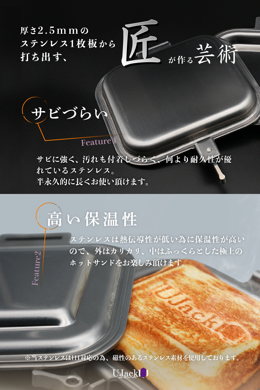 【特許取得】ホットサンドメーカー 日本製 取っ手が取れる オプションロゴプレートセット – UJack online 公式ストア