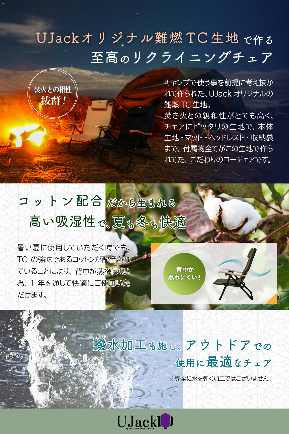 【8thロット早期予約割引有】難燃リクライニングローチェア クッションマット＆ヘッドレスト＆収納ケース付き – UJack online 公式ストア